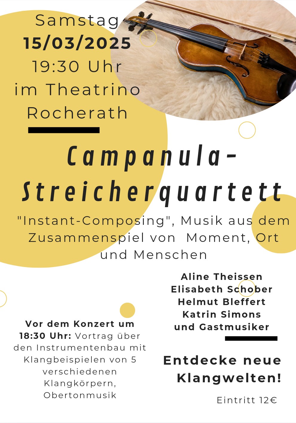 Samstag, 15-03-2025 - Campanula Streicherquartet - Theatrino